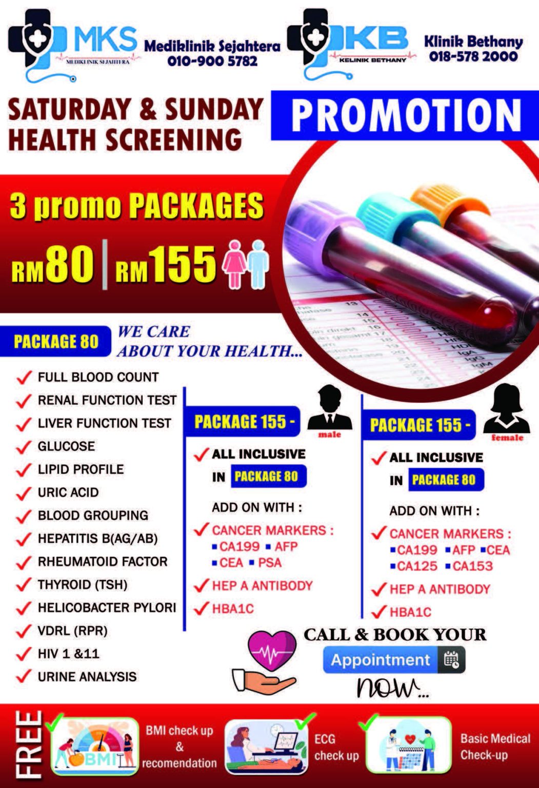 Blood Test 3 Promo Packages – Mediklinik Sejahtera